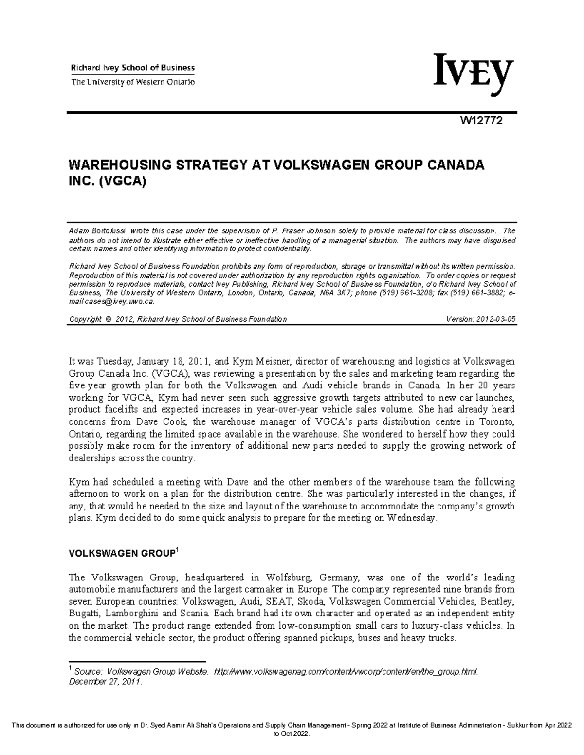 Warehousing at VGCA - its about capacity and generating sales through ...