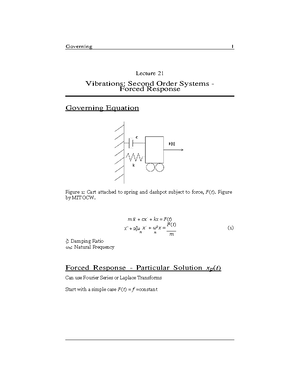 Vibrations Free Response of Multi-Degree-of-Freedom Systems - Motivatio n 1 Lecture 22 ...