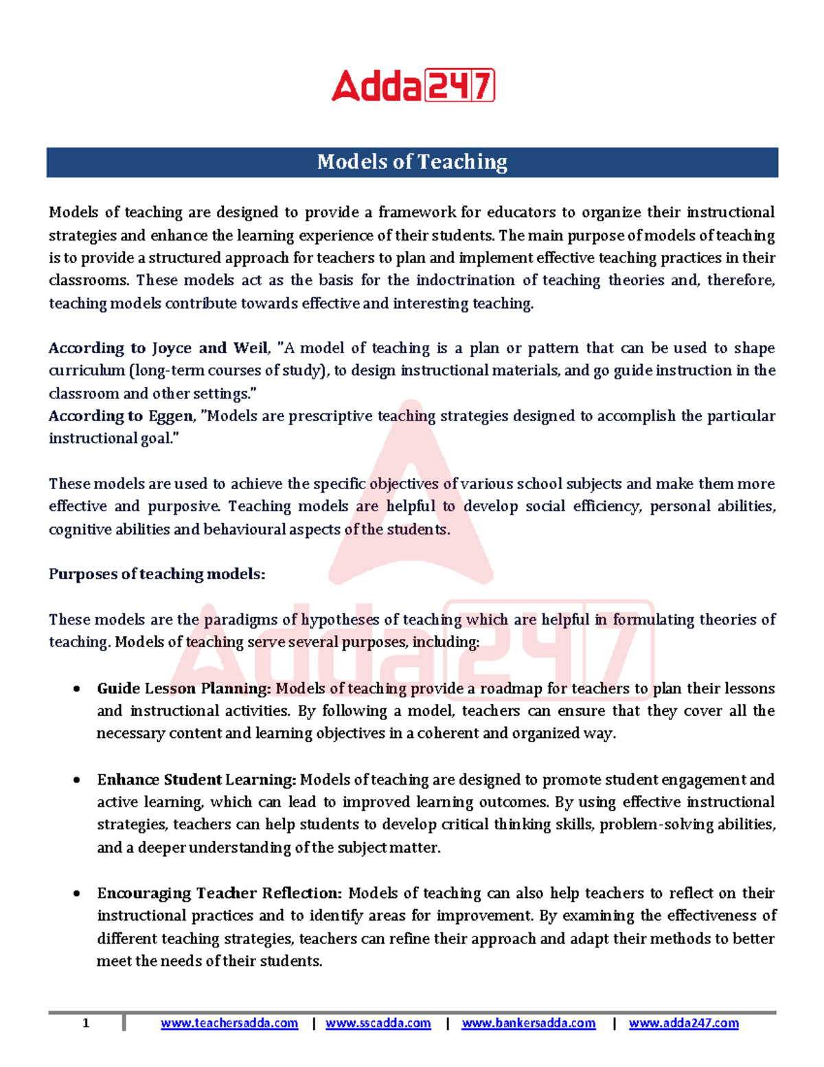 Gs Models-of-teaching - Models of Teaching Models of teaching are ...