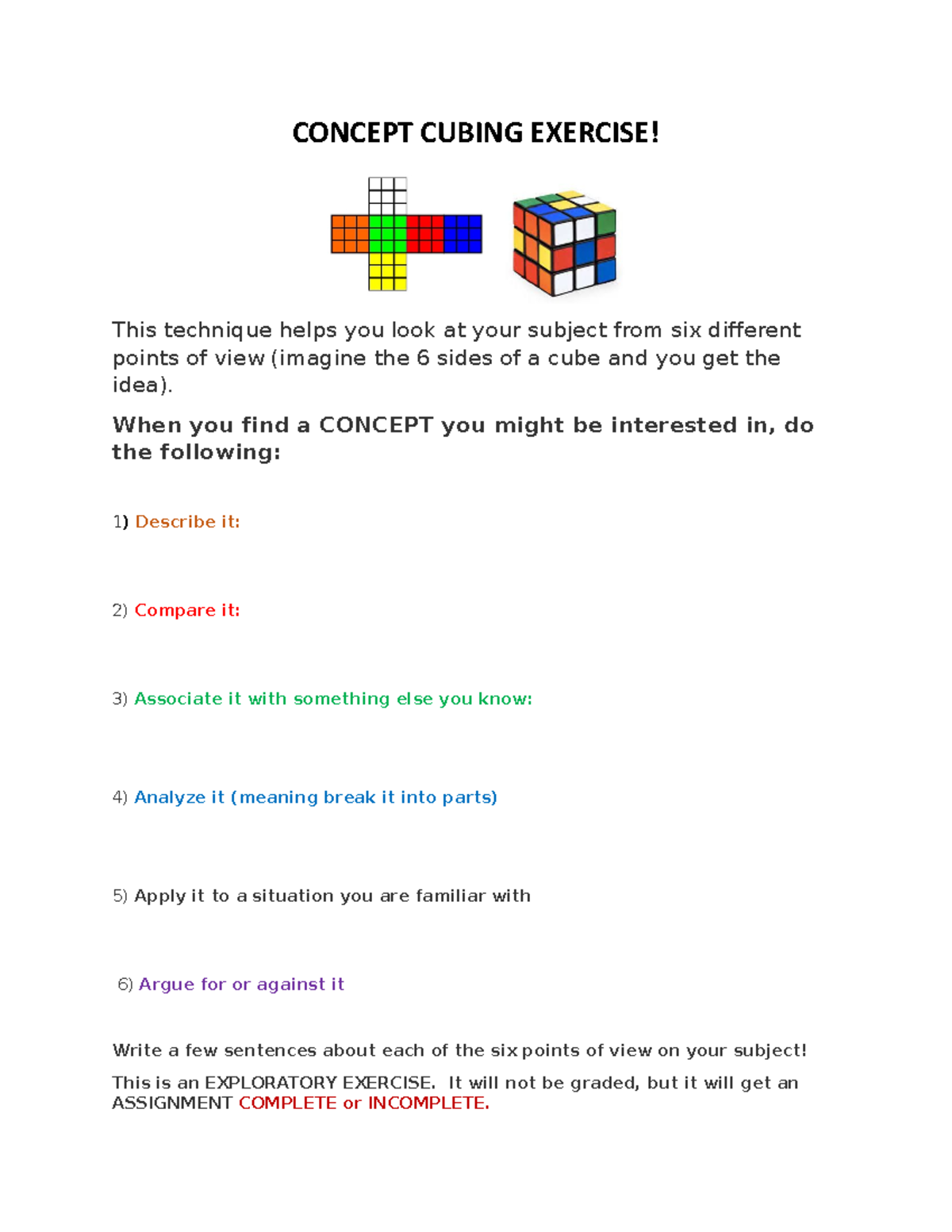 Concept+ Cubing+ Exercise - CONCEPT CUBING EXERCISE! This technique ...