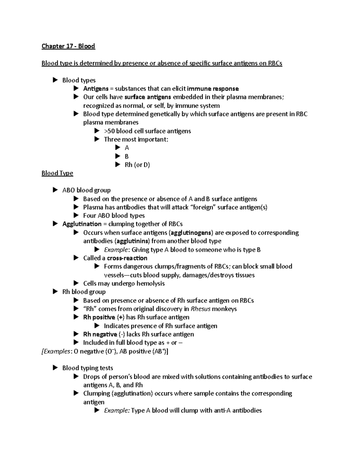 Chapter 17 - Blood - Chapter 17 - Blood Blood type is determined by ...