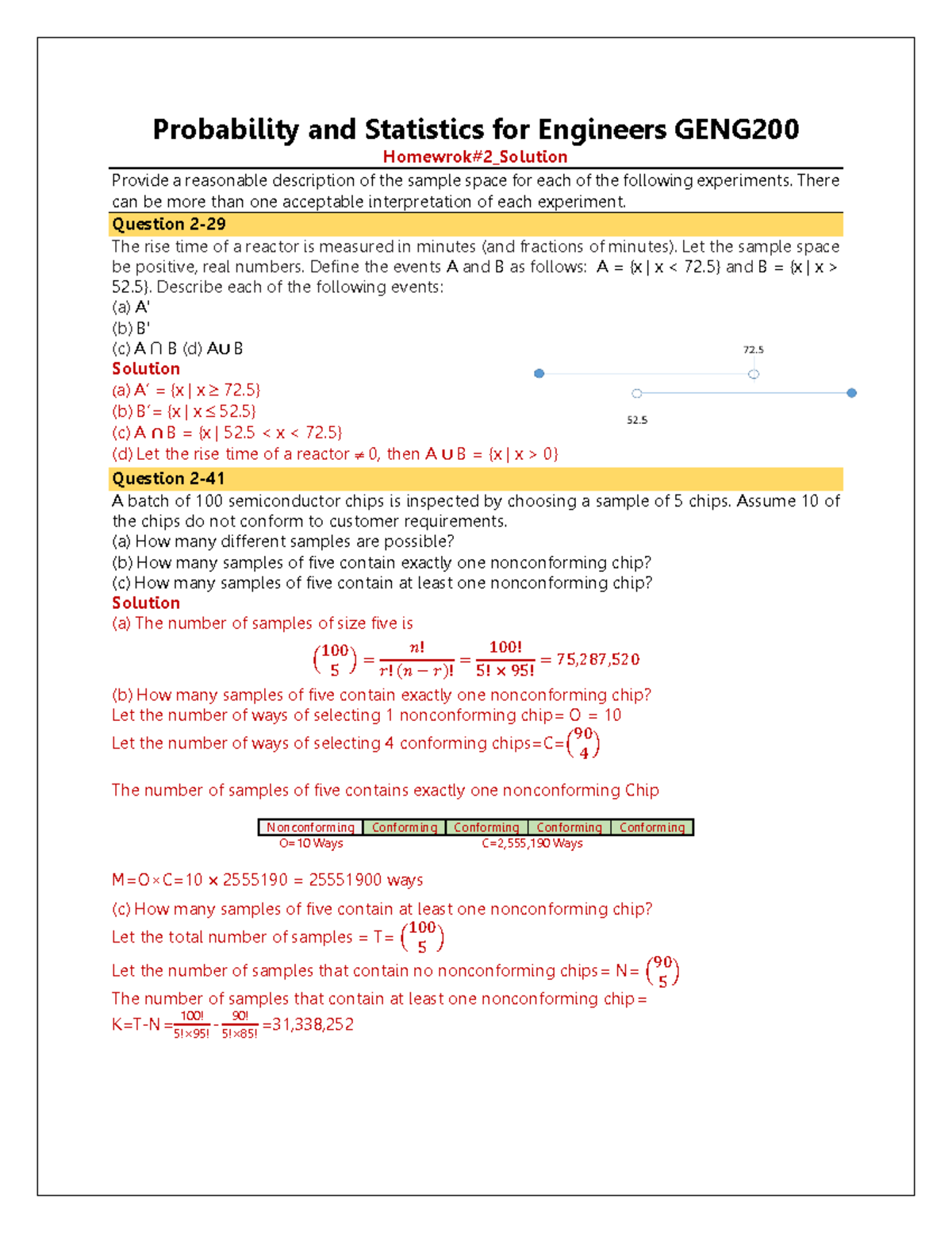 HW#2 Summer 2021 Solution - Probability and Statistics for Engineers GENG Homewrok#2_Solution ...