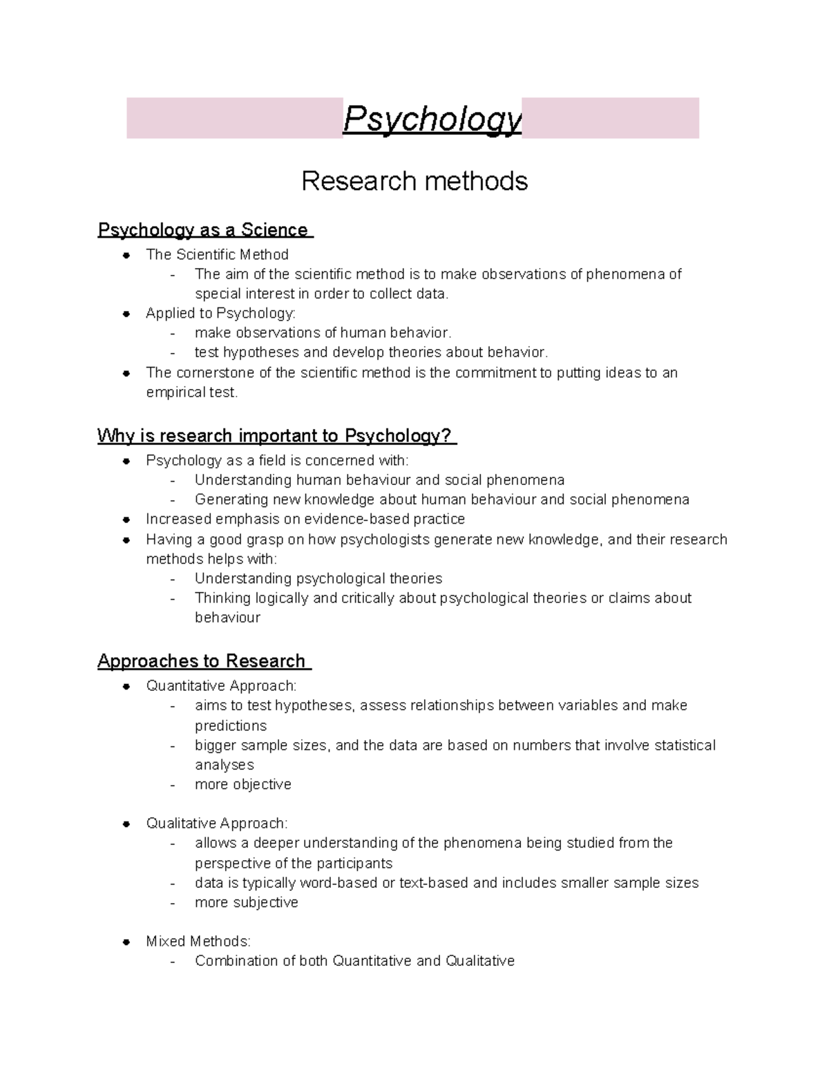 Research methods- pschology 114 - pppppppppppPsychologyppppppppp ...