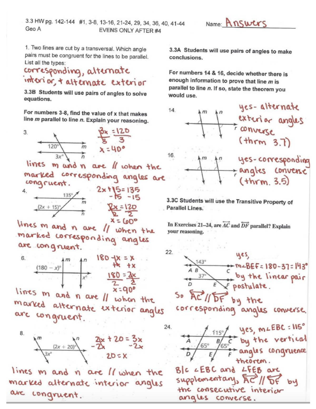 Geometry A Section 3 - hhh - Studocu