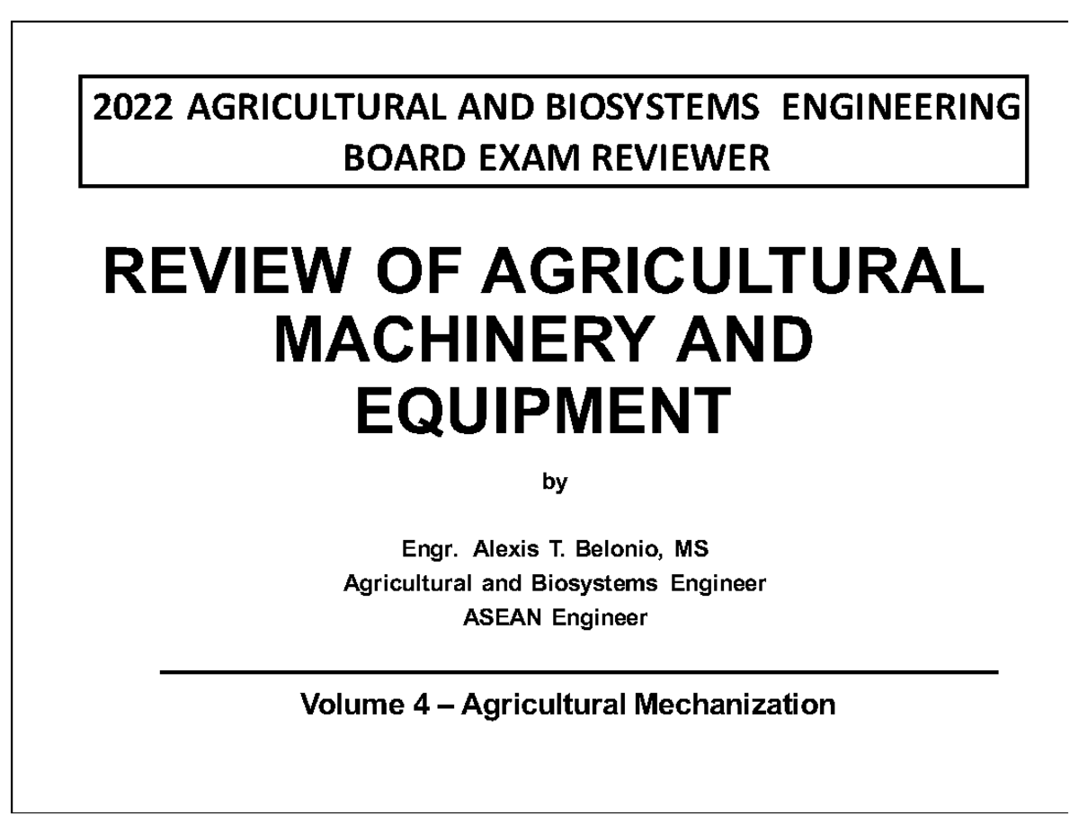 2022 - Ag Mech - Chap02 - Equipment for Ag Mechanization - REVIEW OF ...