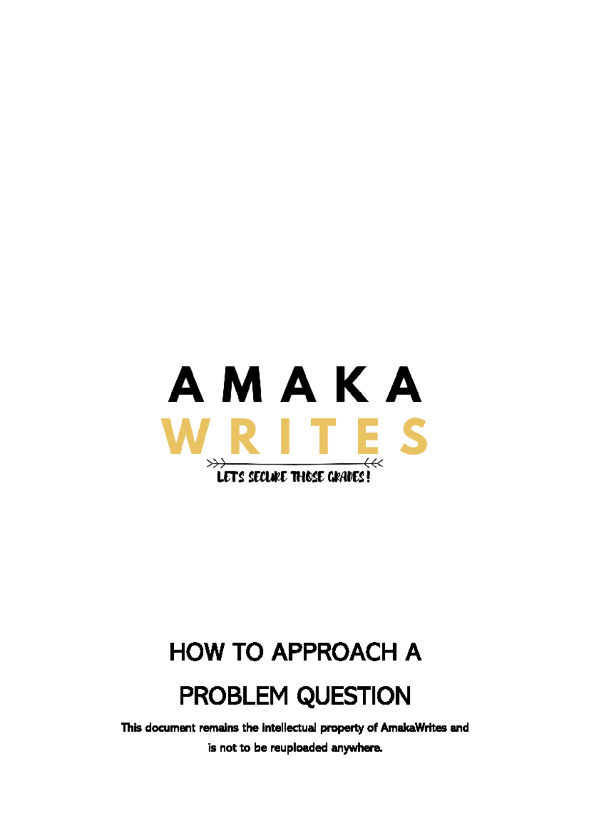 How to Approach a Problem Question - How to Approach a Problem Question ...