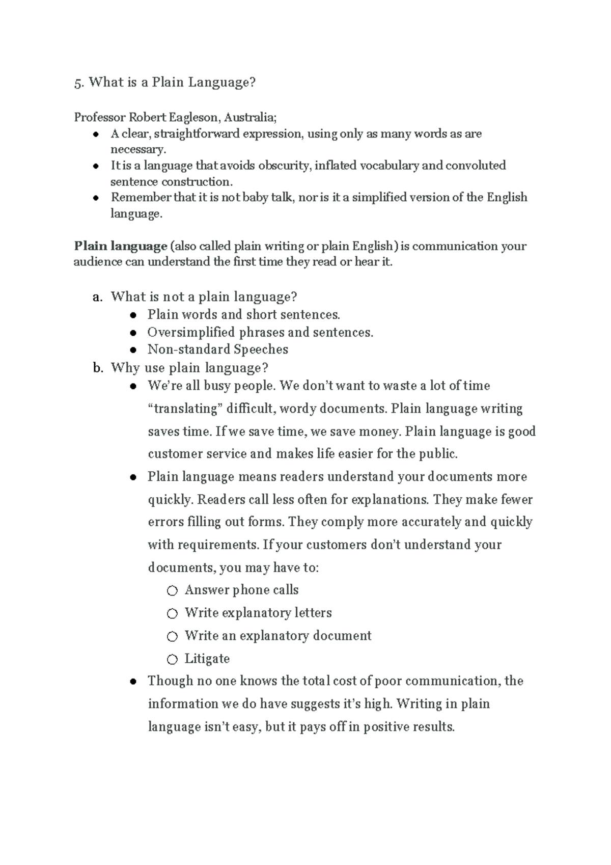 Group 2 Plain Language - What is a Plain Language? Professor Robert ...