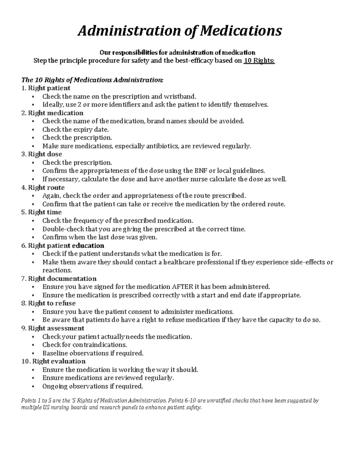 Administration of medication - Administration of Medications Our ...