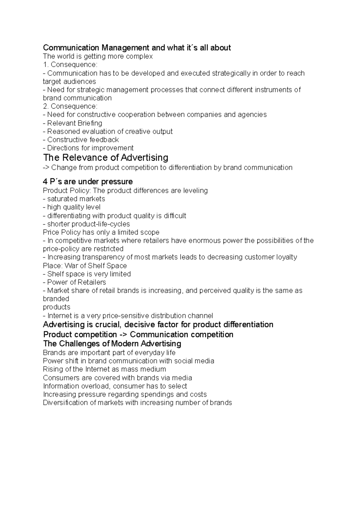 Communication Management - Studocu