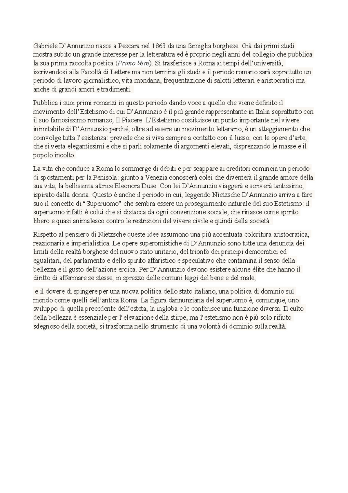 Egoismo Etico - Zono diplomato - Gabriele D’Annunzio nasce a Pescara ...