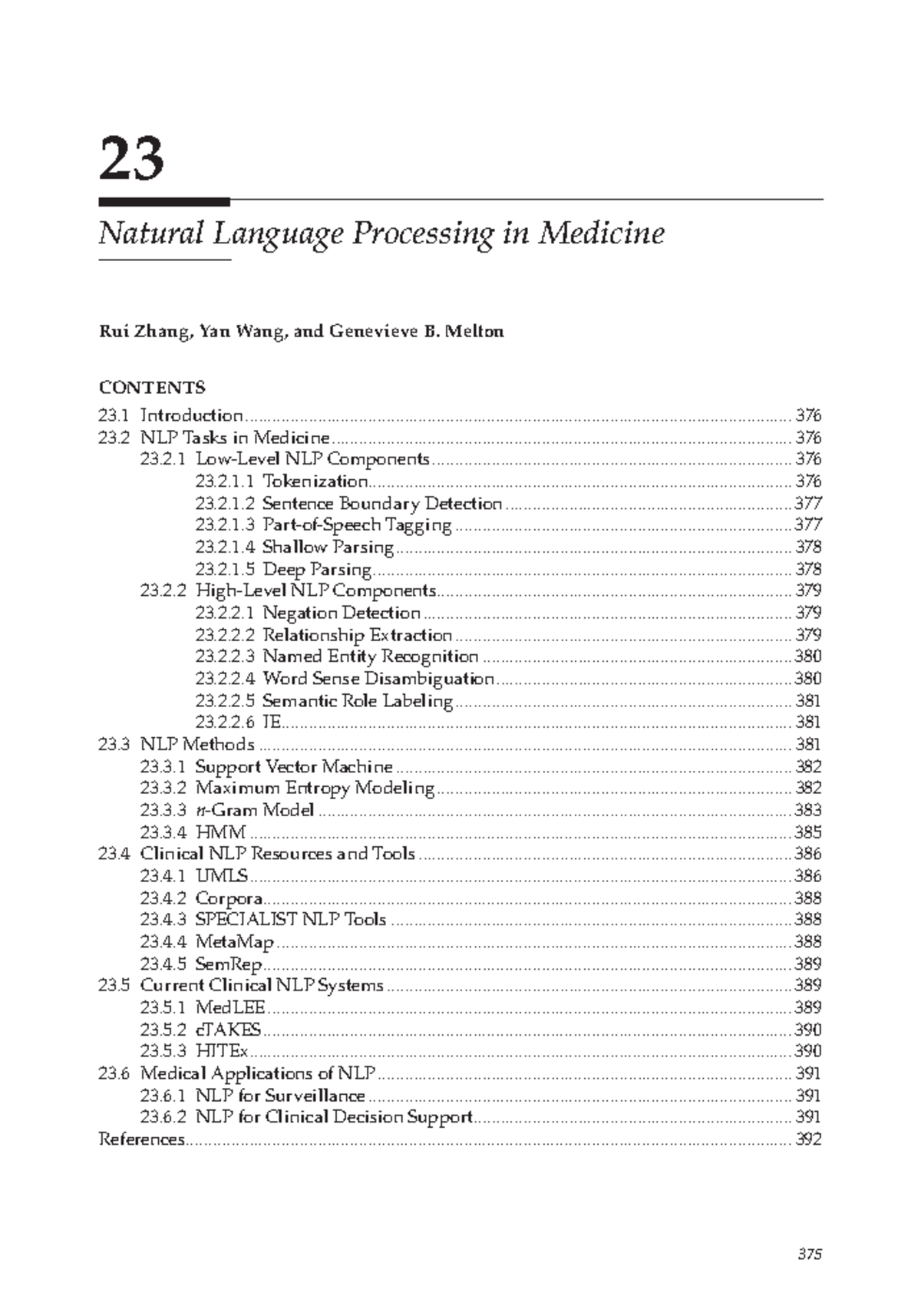 Module 4 Notes - Natural Language Processing in Medicine Rui Zhang, Yan ...