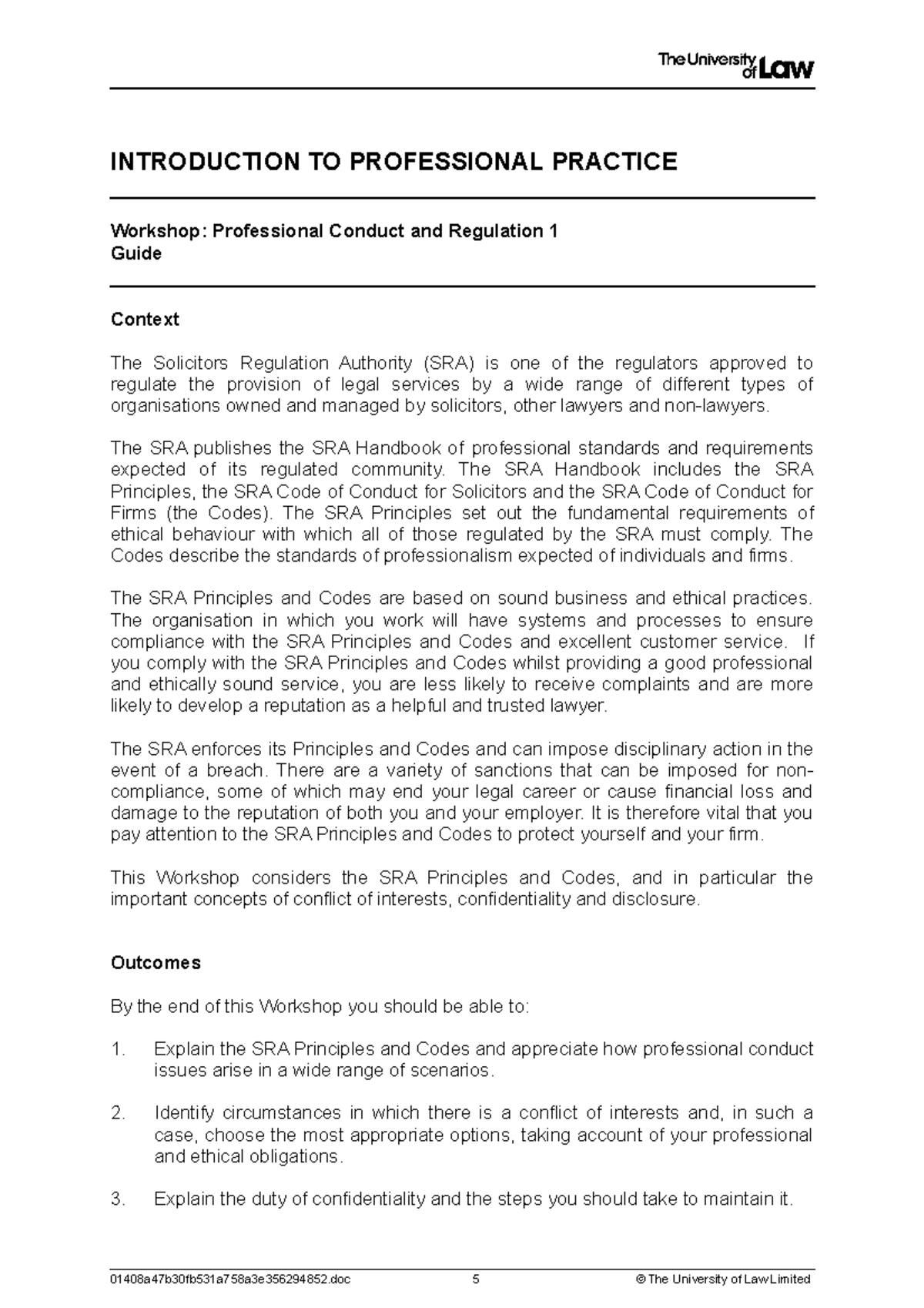 1920 ipp ws professional conduct 01 ce01 guide - INTRODUCTION TO ...