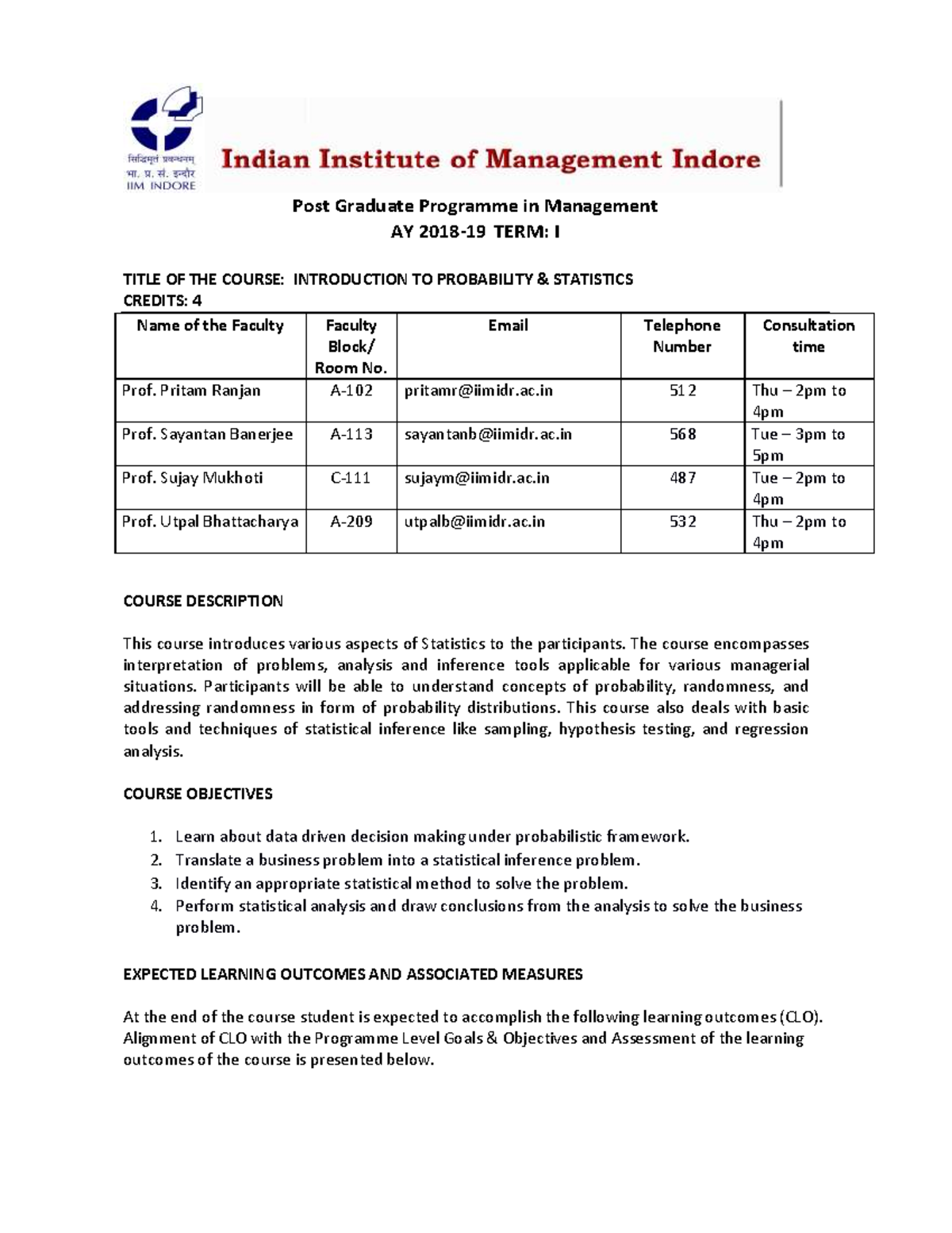 IPS course outline 2018-19 - Post Graduate Programme in Management AY ...