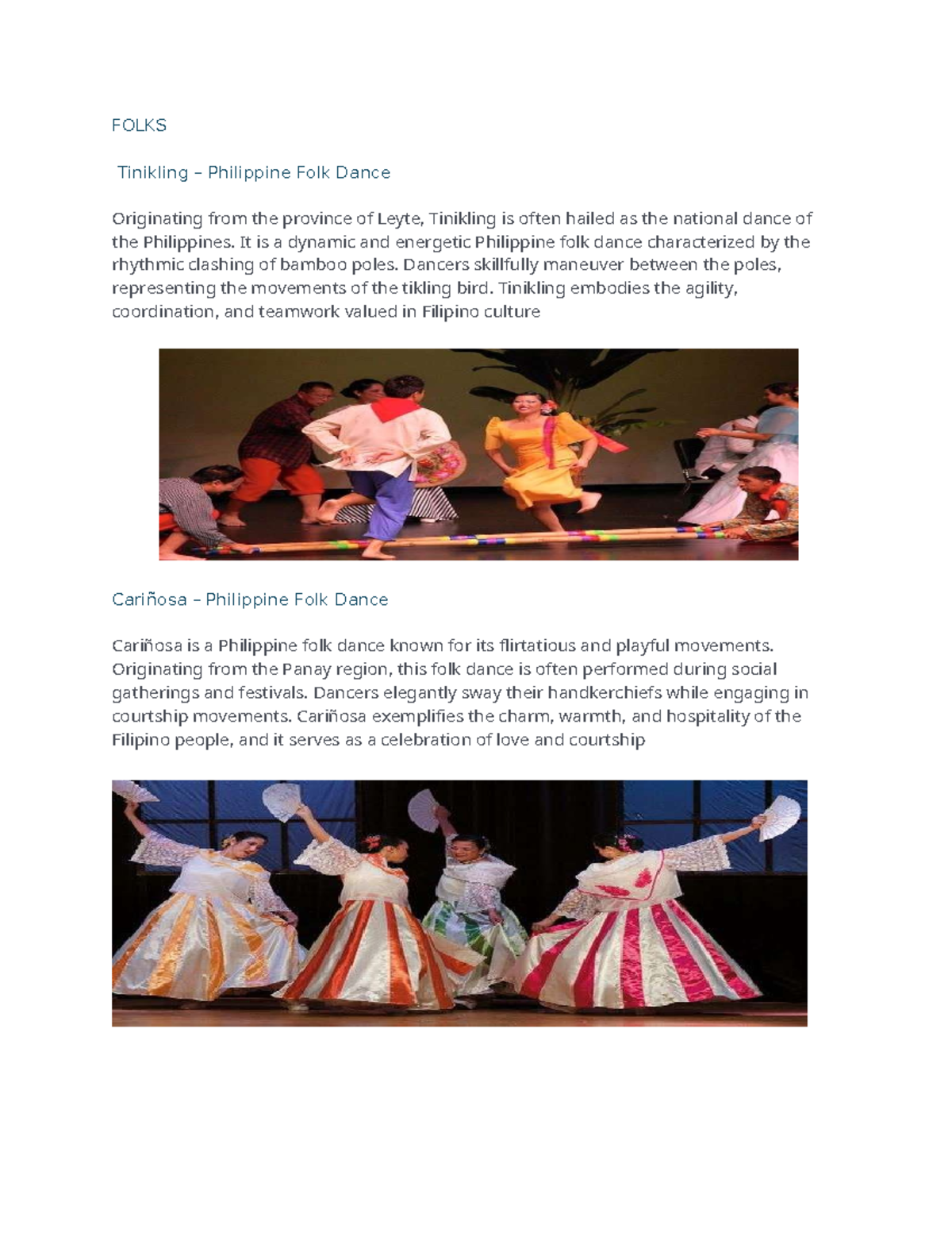 Document - notes - FOLKS Tinikling – Philippine Folk Dance Originating ...