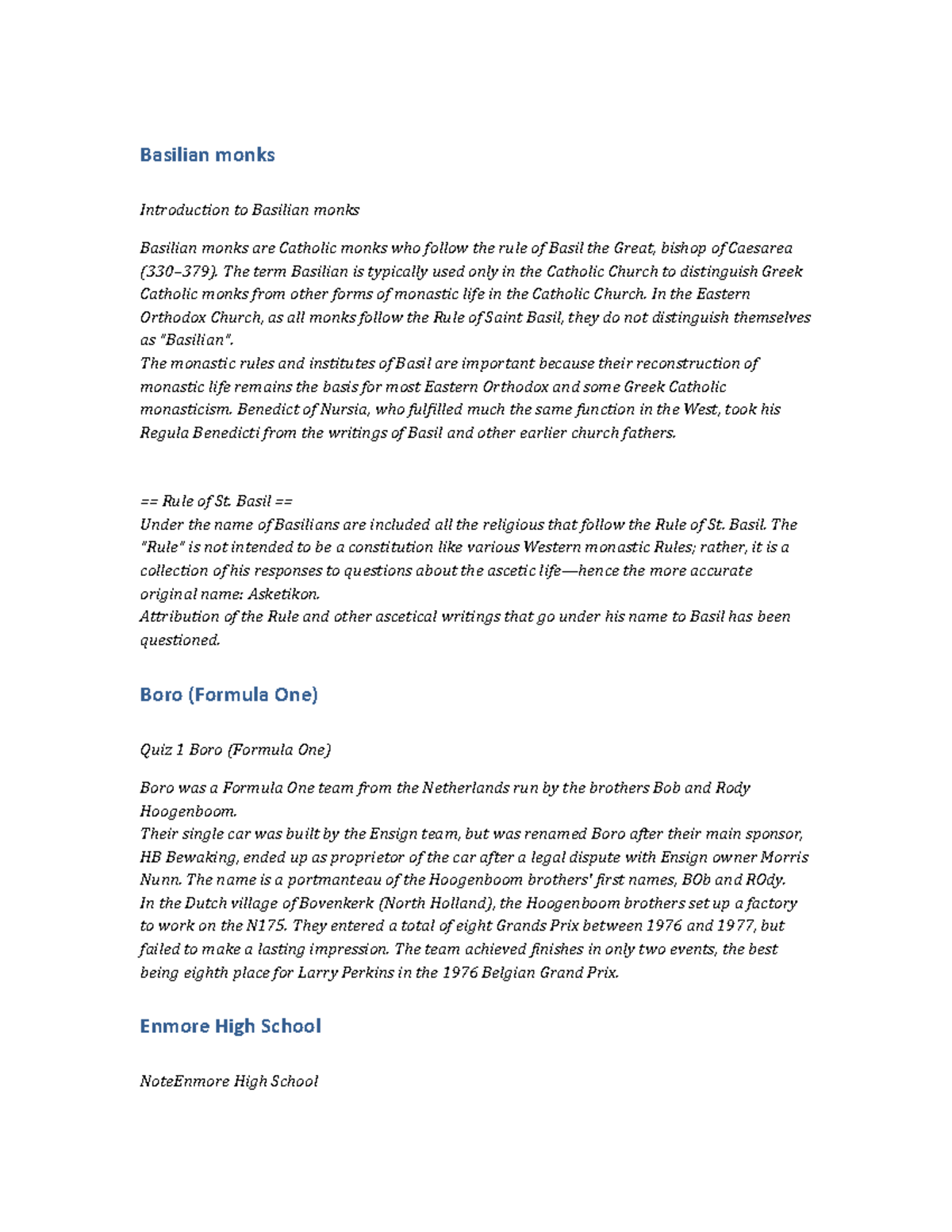 PSY167 Assignment Basilian monks - Basilian monks Introduction to ...