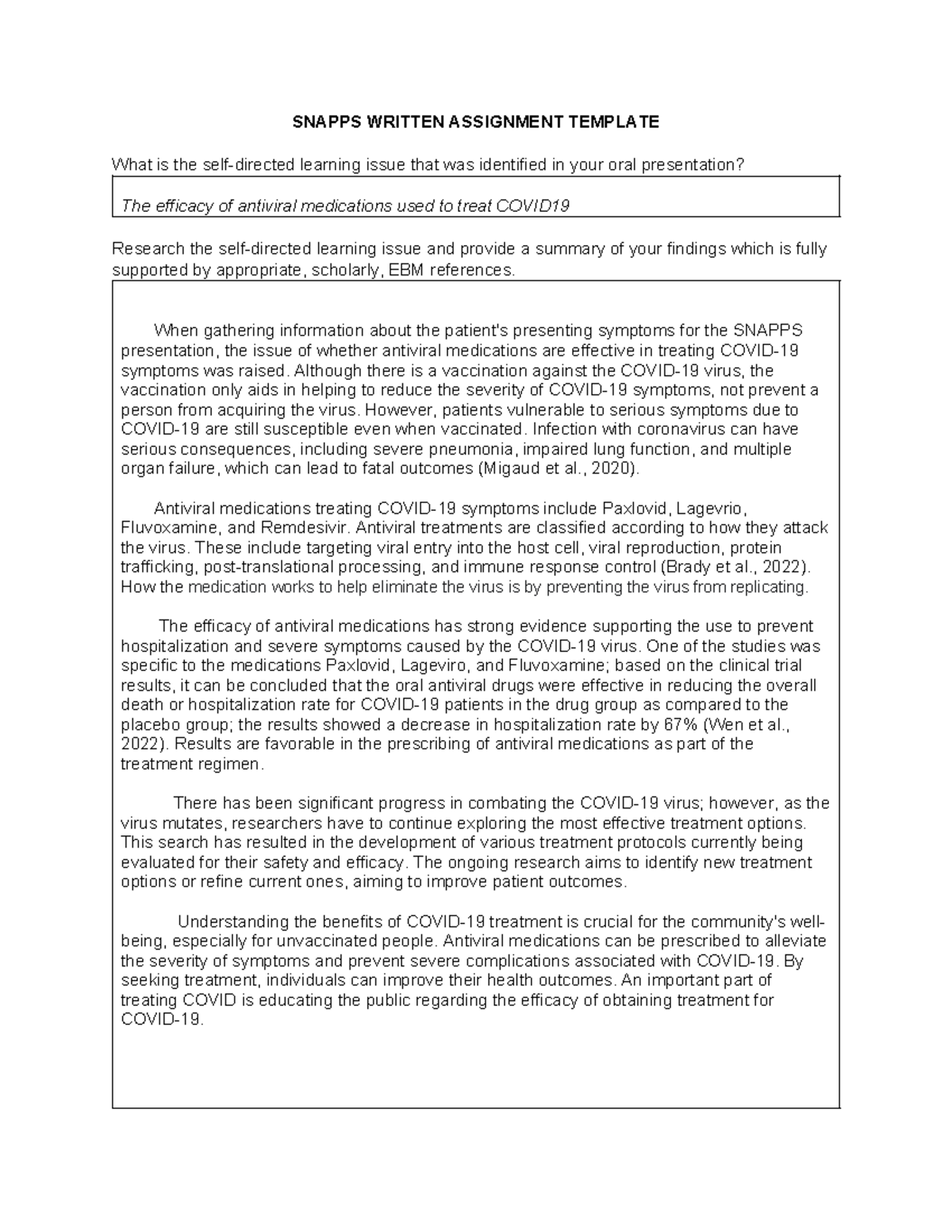 FNP NR511 Snapps Woodall - SNAPPS WRITTEN ASSIGNMENT TEMPLATE What is ...