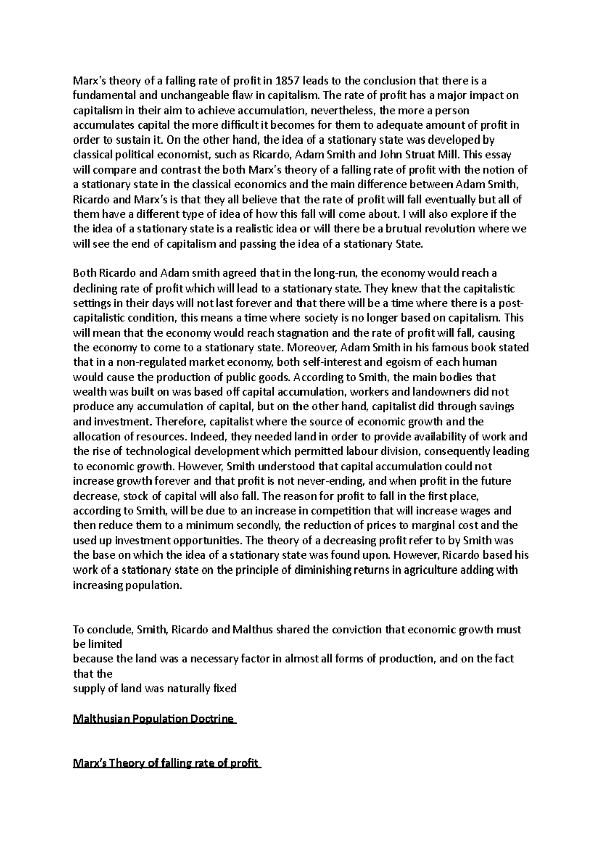 History economics - Marx’s theory of a falling rate of profit in 1857 ...