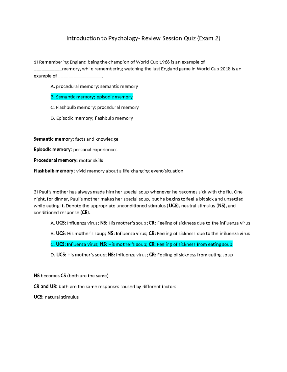 Review Session Practice questions & answers Quiz 2 (Fall 2021 ...