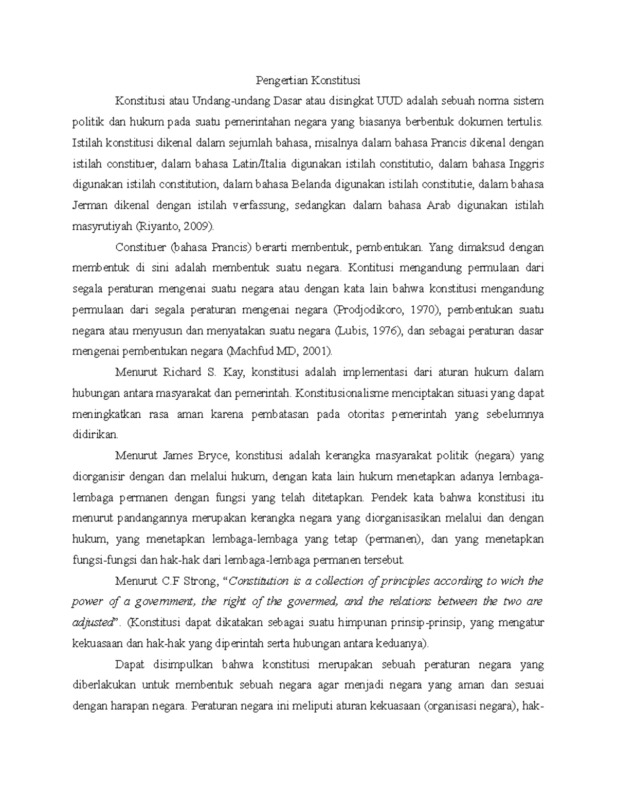 Pengertian Konstitusi - Pengertian Konstitusi Konstitusi atau Undang ...