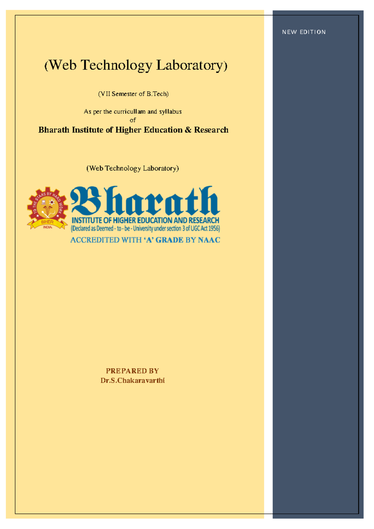 BCS7L2-Web Technology Lab - (Web Technology Laboratory) (VII Semester ...