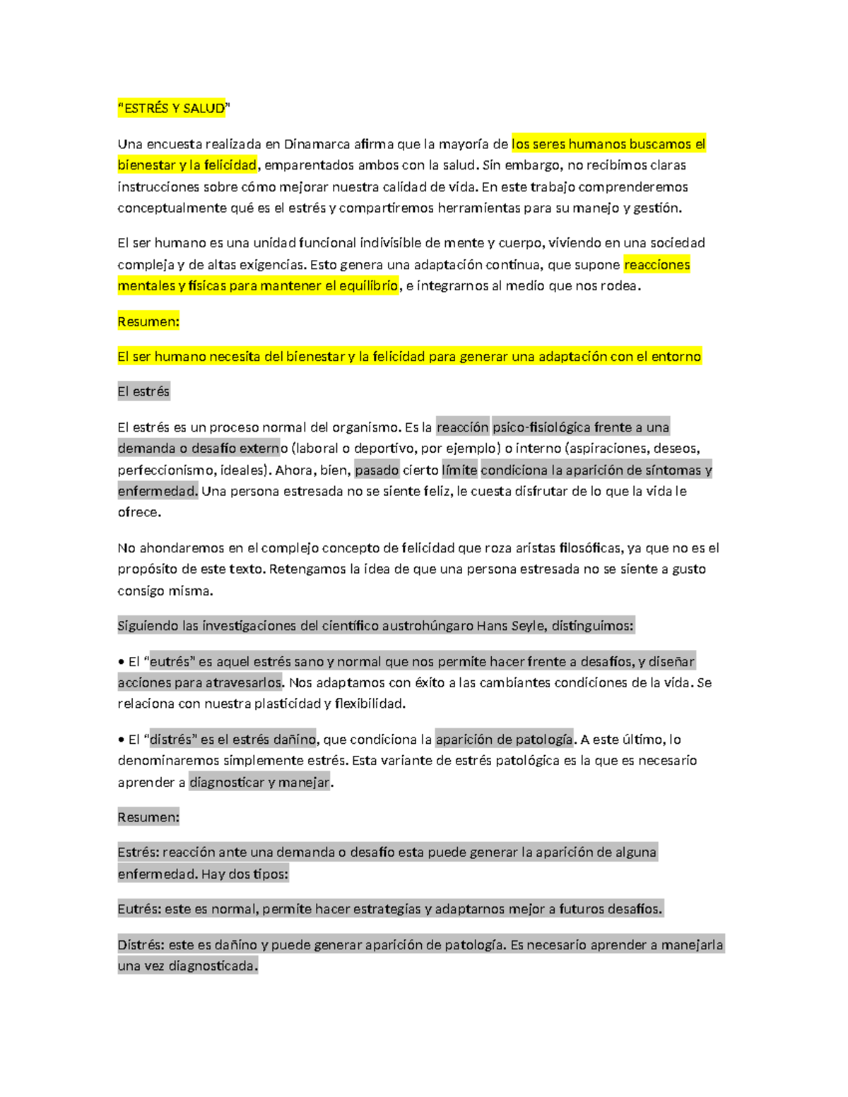 Estrés Y Salud - “ESTRÉS Y SALUD” Una encuesta realizada en Dinamarca ...