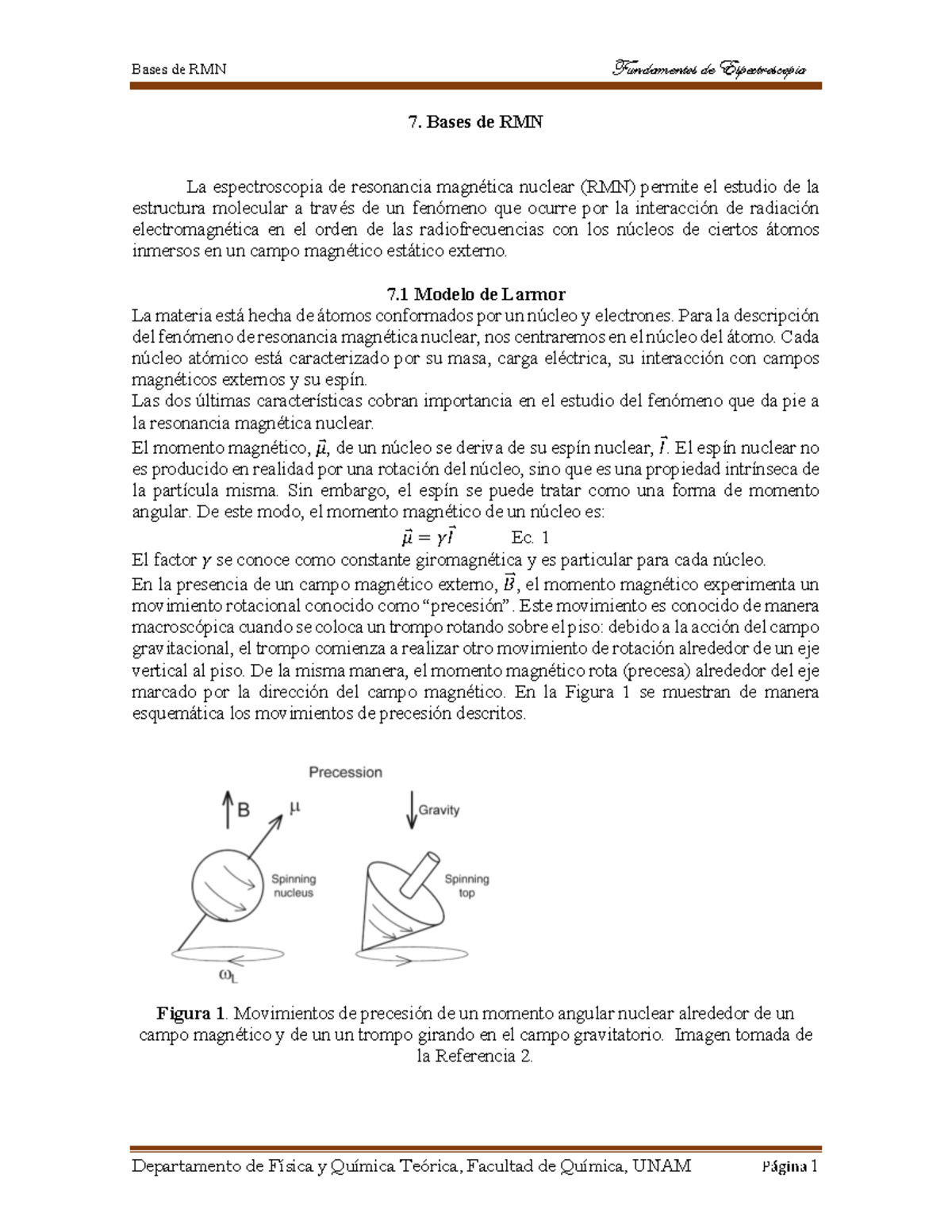 Resonancia Magnética - bases teóricas para la comprensión de H-MNR - Bases de RMN La ...