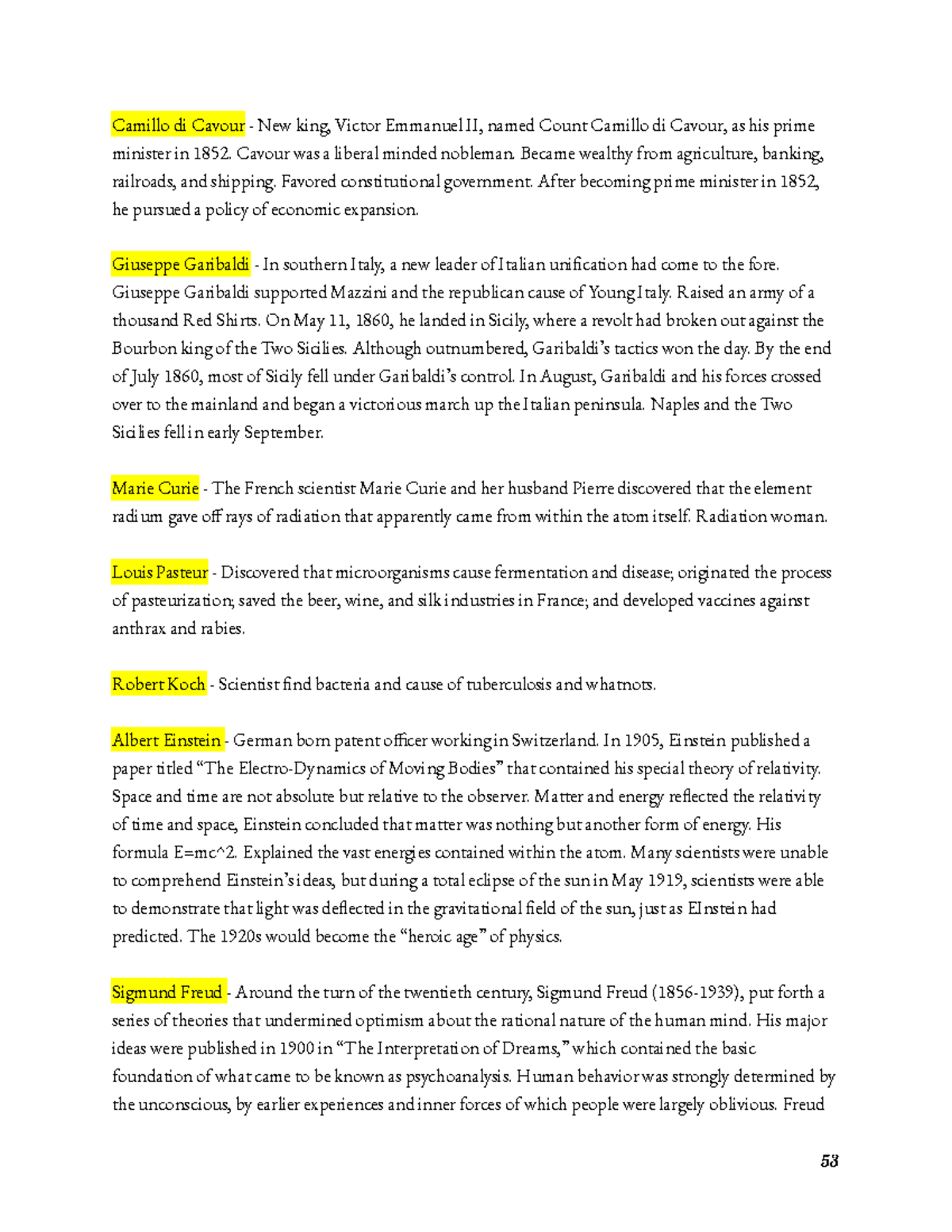 53 - Figures of Italian Unification. Major Scientific Figures of the ...