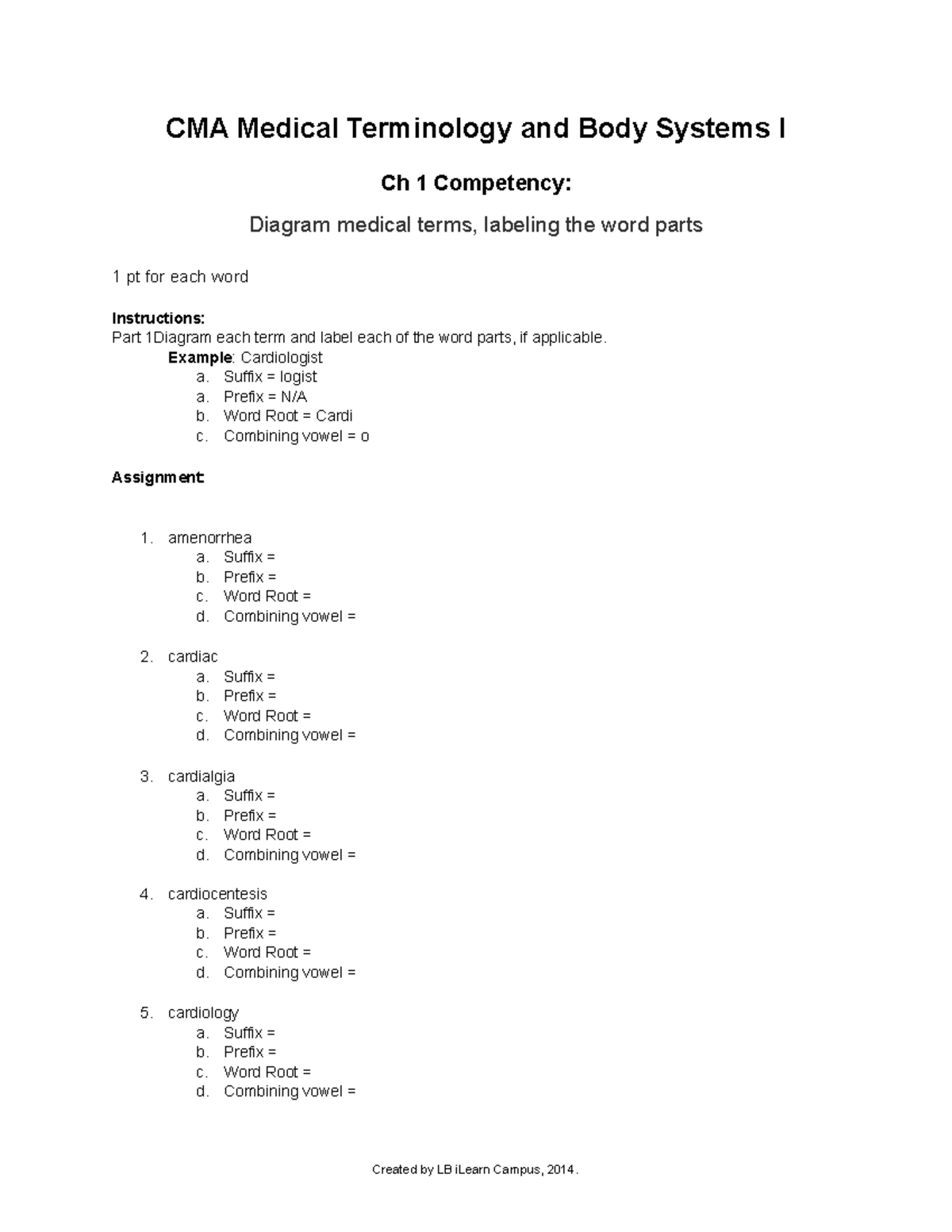 Diagram Medical Terms - CMA Medical Terminology and Body Systems I Ch 1 ...