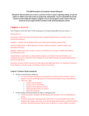 Student Blueprint Exam III - NSG3009 Principles of Assessment Student ...