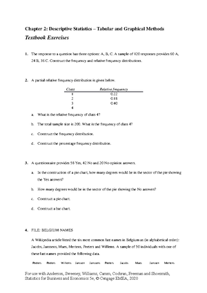 Ch18 solutions - ... - Chapter 18: Non-parametric Methods Textbook Exercises 1. The following ...