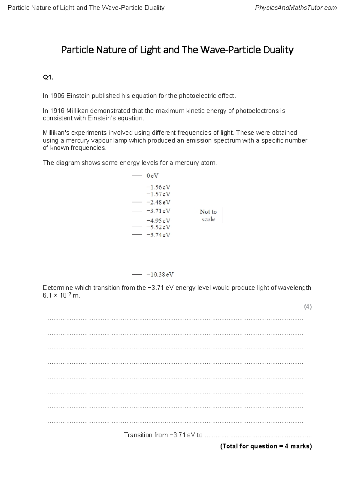 Particle Nature of Light and The Wave-Particle Duality - In 1905 ...