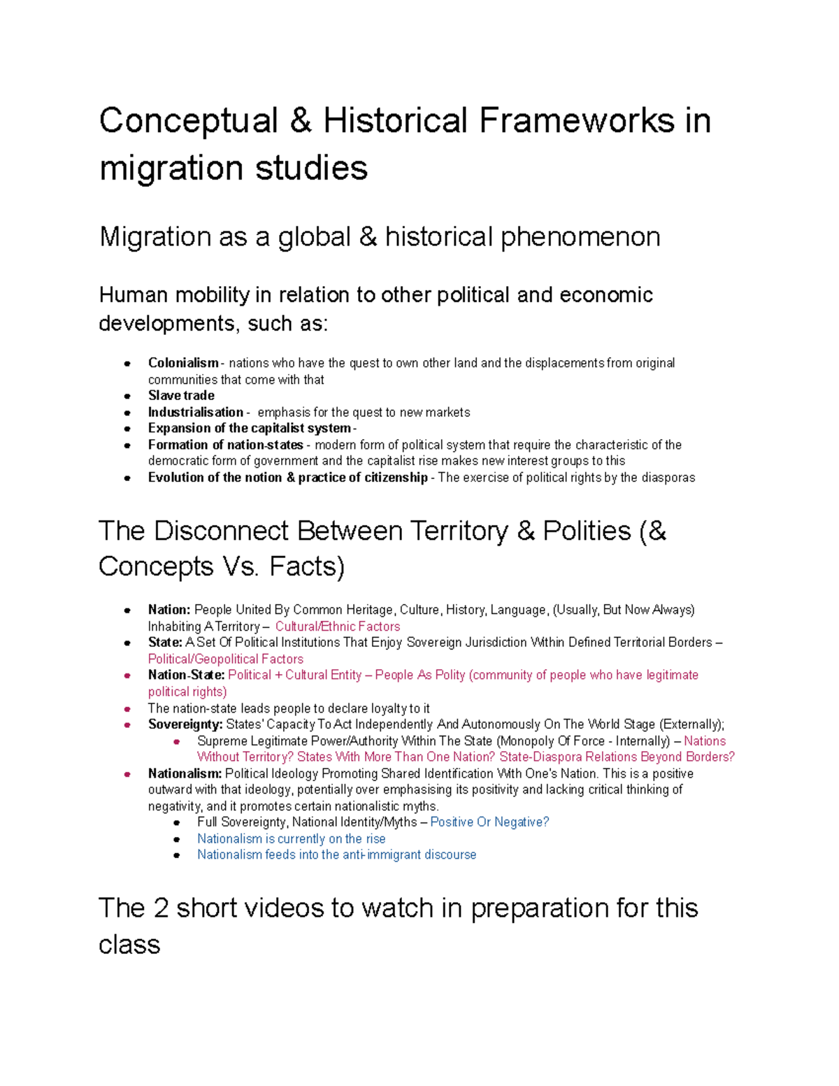 Conceptual & Historical Frameworks in migration studies - Conceptual ...
