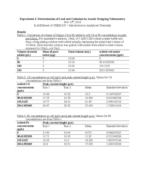 Colorimetric Determination of Phosphate Lab Report 260678496 ...