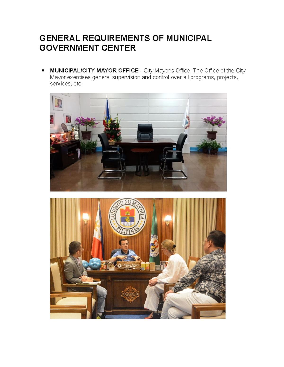 RSW #1- Municipal Government Center - GENERAL REQUIREMENTS OF MUNICIPAL ...