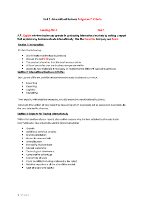 International-Business-Assignment-2 Guide notes - Assignment 2 Guide ...