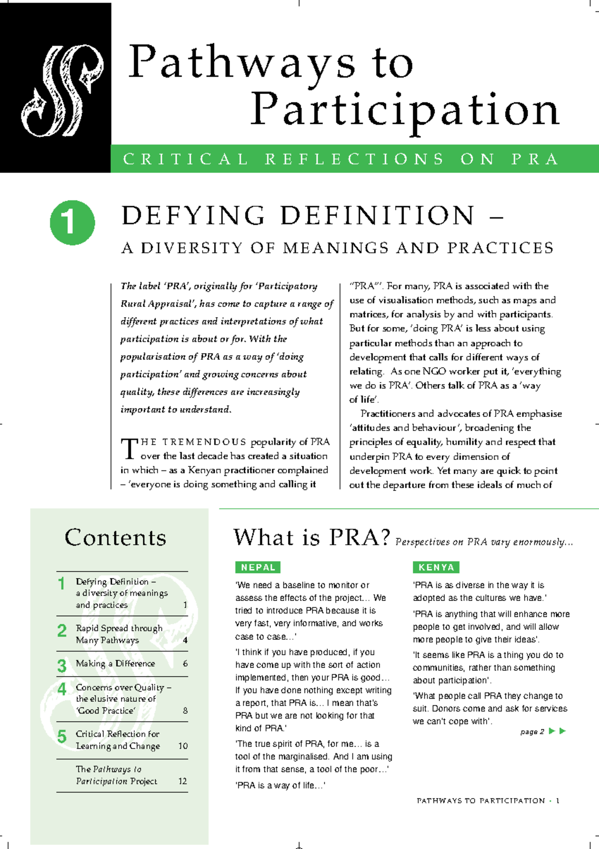 Pathways to participation - Pathways to Participation C R I T I C A L 1 ...