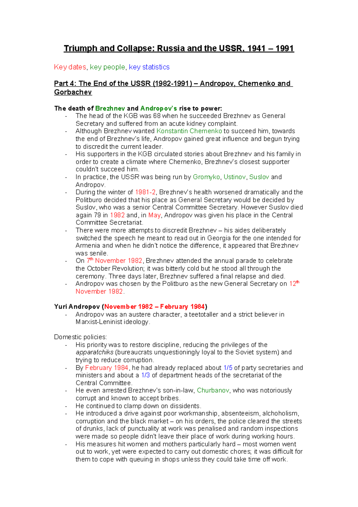 Andropov Chernenko and Gorbachev - Triumph and Collapse: Russia and the ...