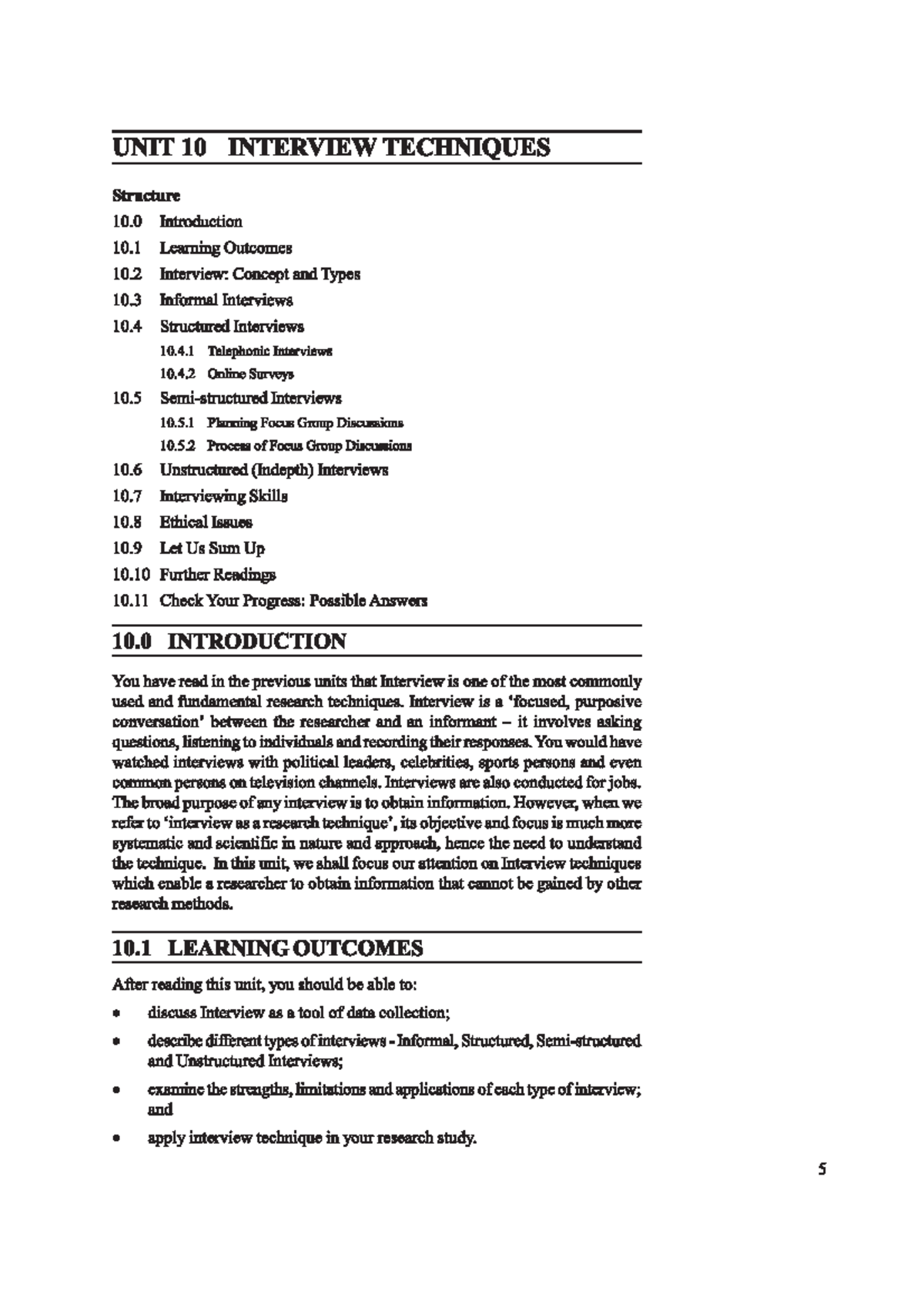 Unit 10 - Discusses the topic of interviews as research tools ...