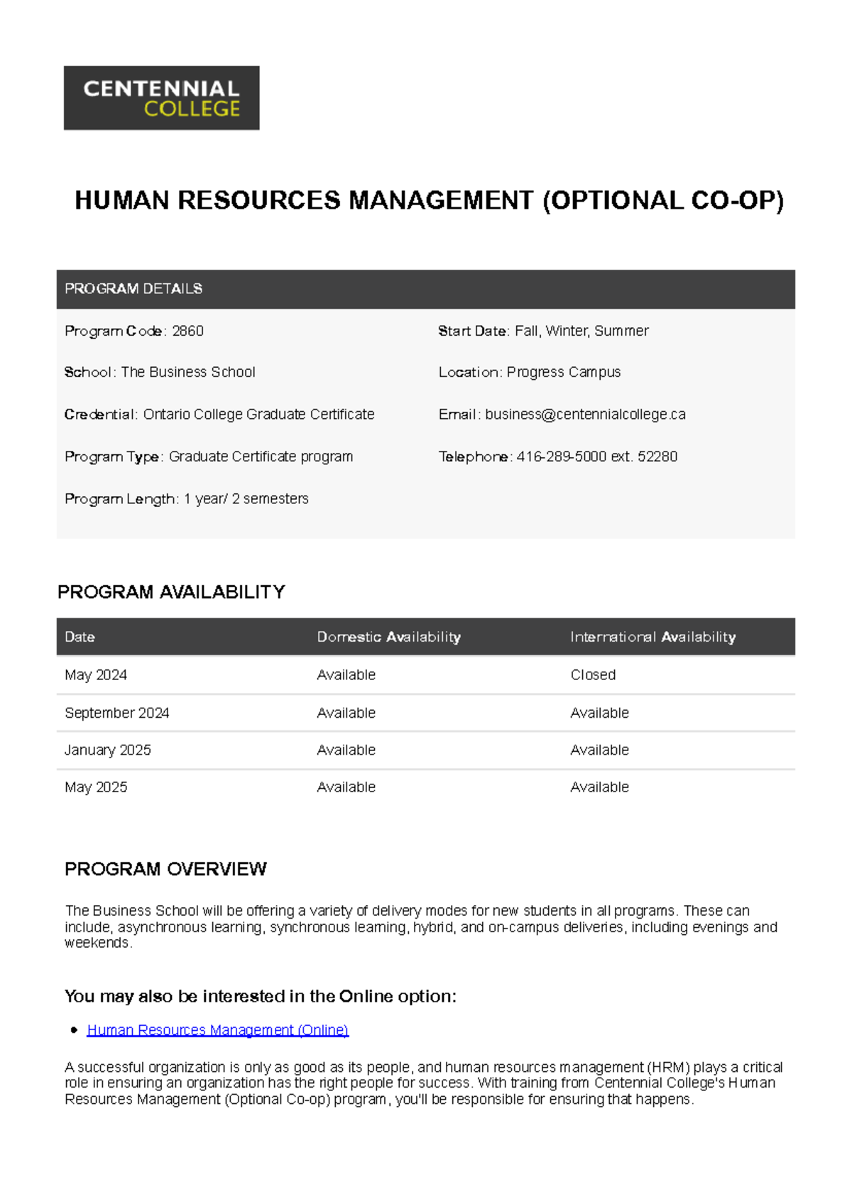 Human-Resources-Management-(Optional-Co-op) Centennial-College - HUMAN ...
