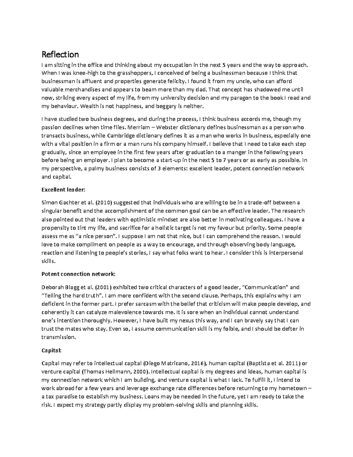 Reflection Academic - Reflection I am sitting in the office and ...