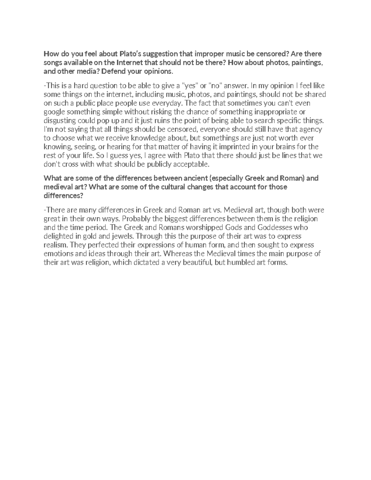 Hum 110 - Week 5 - Week 5- Week discussion board notes - How do you ...