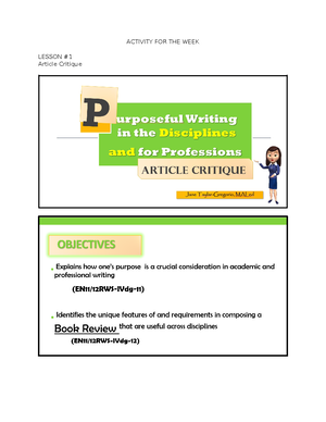 PRE Immersion 12 Q3 SLM5 - Pre- Immersion – Grade 12 Quarter 3 – Module ...