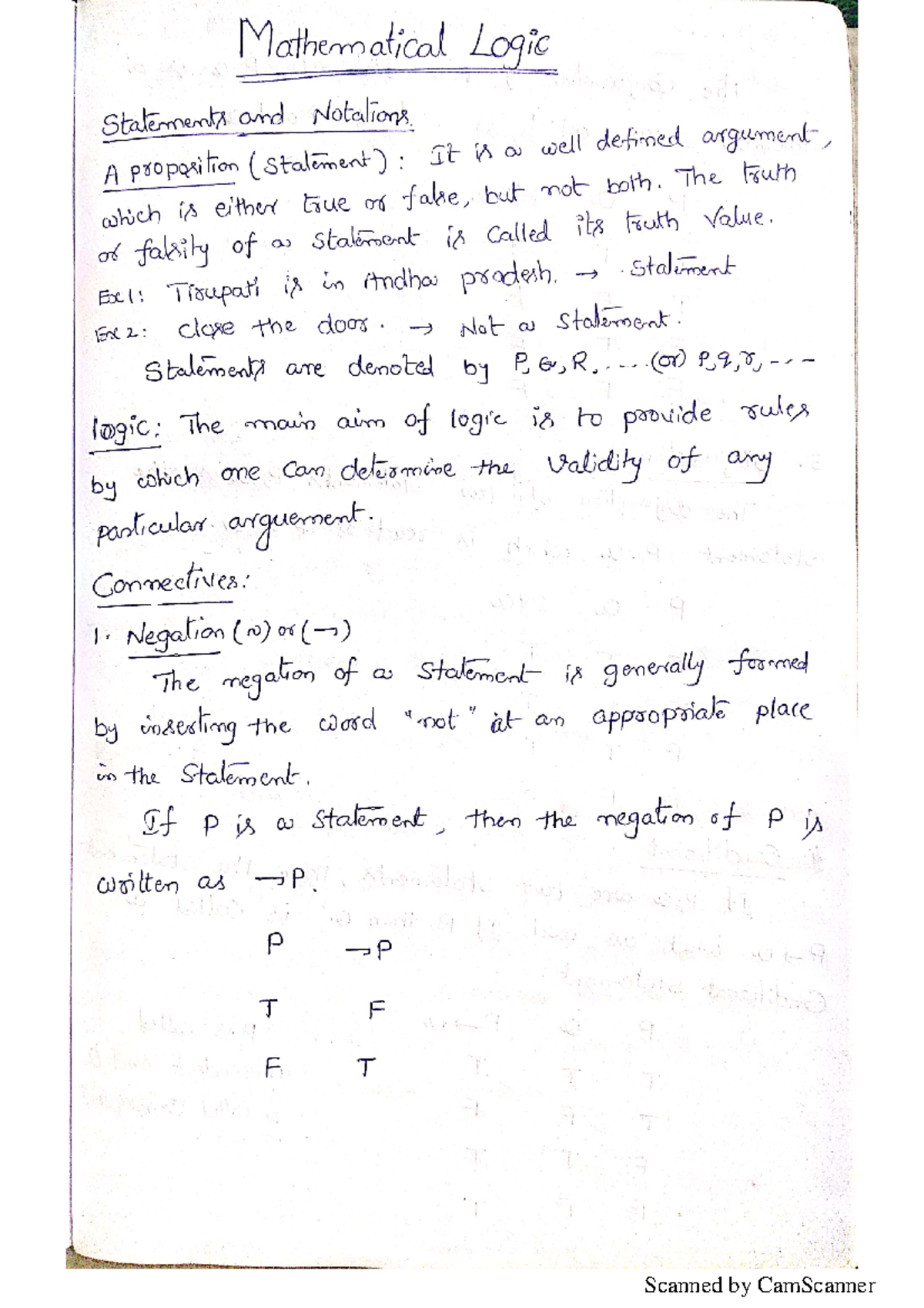 DMS-UNIT-1 - Descret mathematics - Mathematical Logic Statements and Notations proposition - Studocu