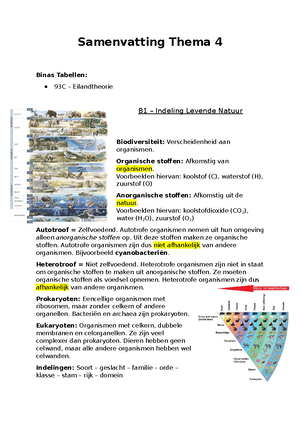 Thema 2 samenvatting - biologie - Samenvatting Thema 2 Binas Tabellen ...