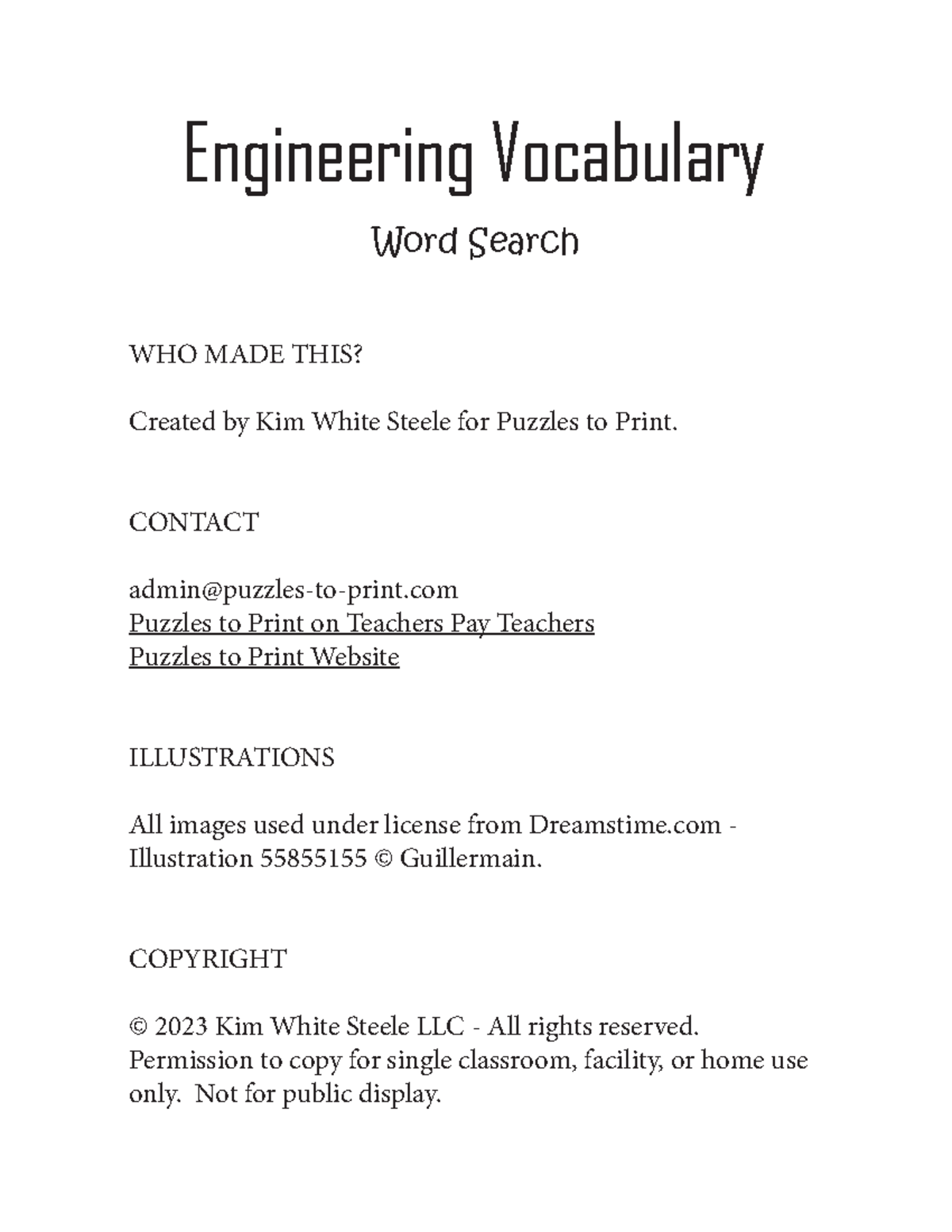 Engineering vocabulary word search - Word Search Engineering Vocabulary ...