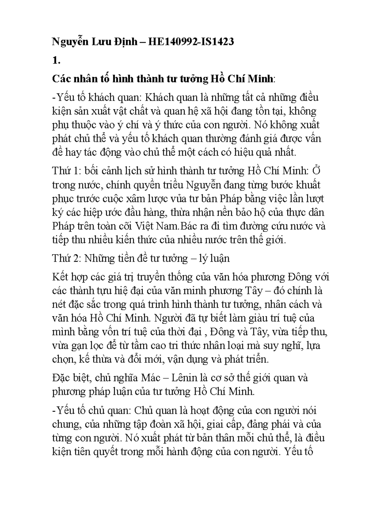 27 Dinh NL - dsadasdas - Nguyễn Lưu Định – HE140992-IS 1. Các nhân tố ...