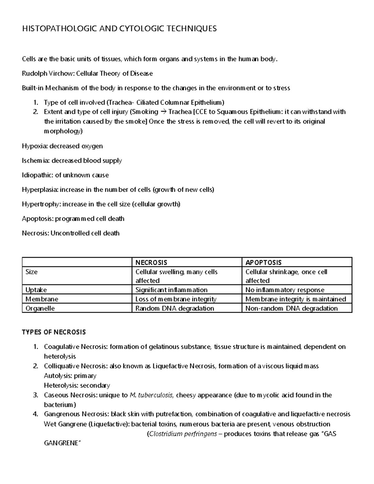 Histopathologic AND Cytologic Techniques - HISTOPATHOLOGIC AND ...