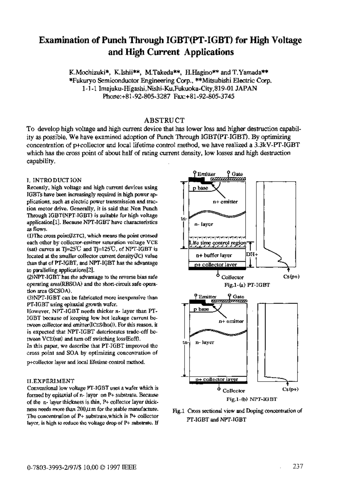 Examination of Punch Through IGBT(PT-IGBT)for High Voltage and High ...