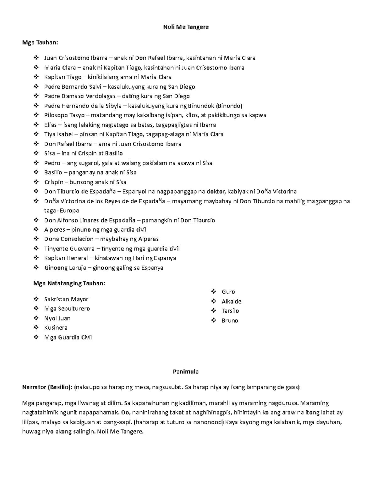 Noli-me-tangere-scriptdocx - Noli Me Tangere Mga Tauhan: Juan ...