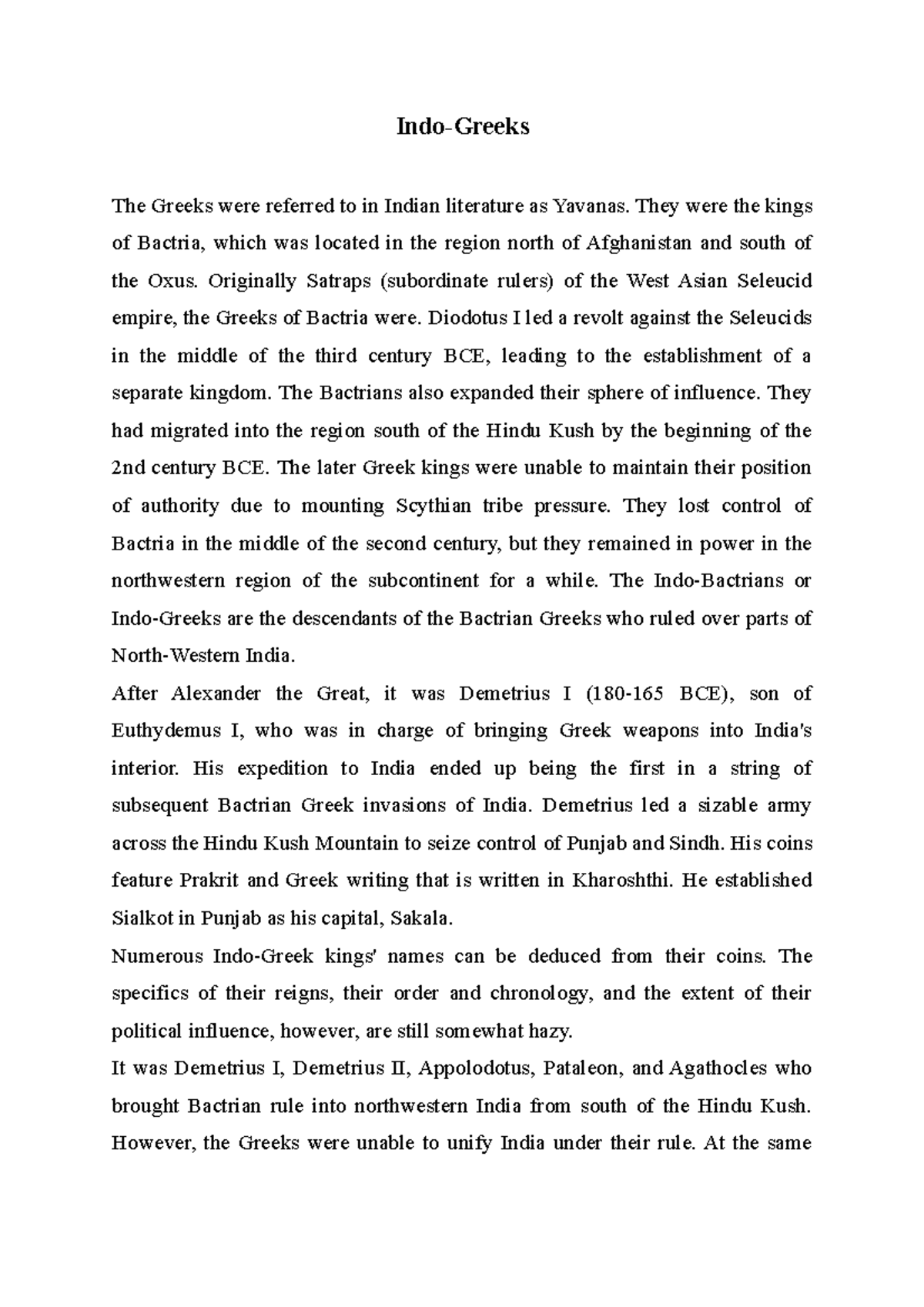 Indo-Greeks - The Greeks were referred to in Indian literature as ...